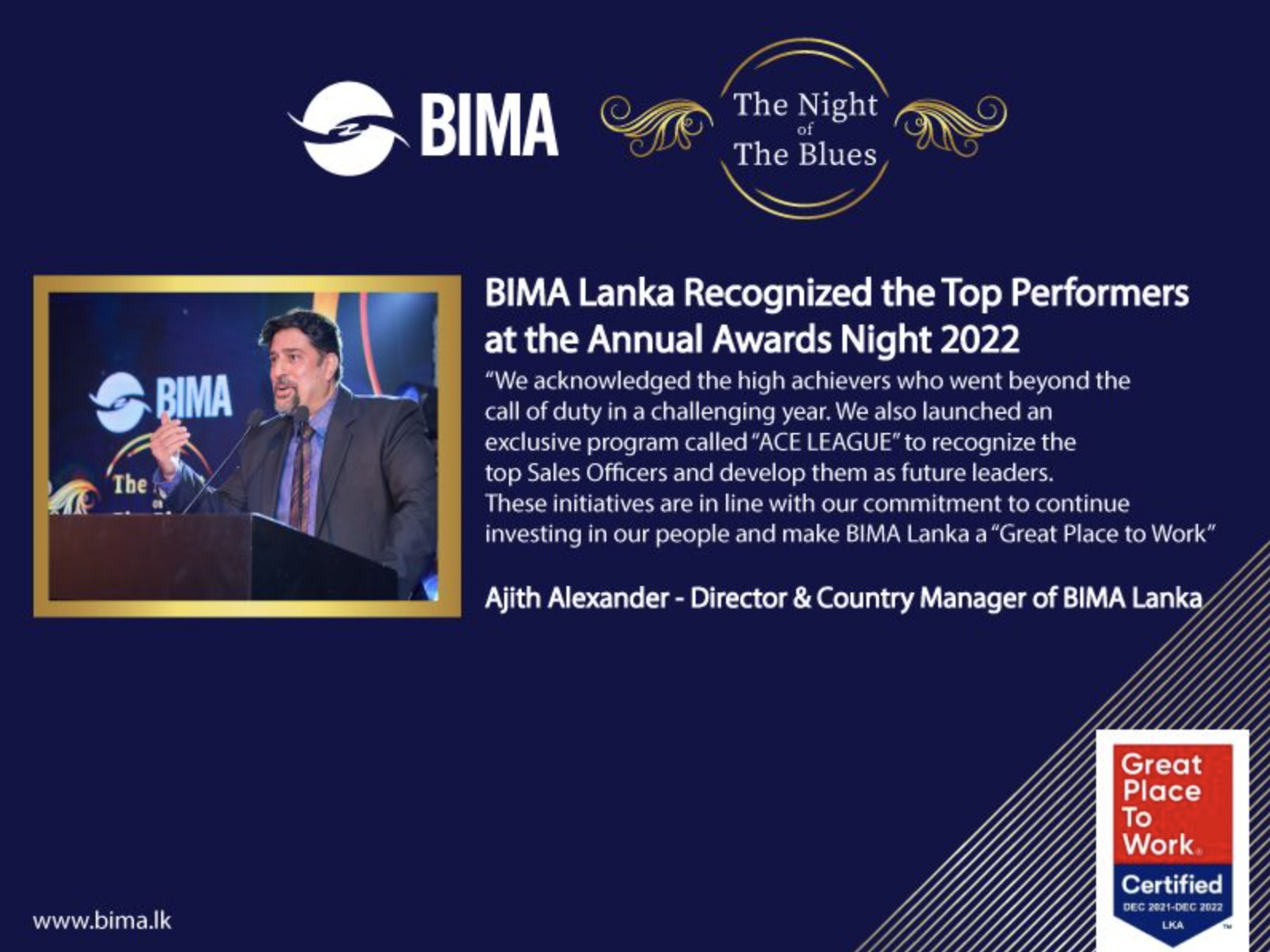 Ajith Alexander - Director & Country Manager of BIMA Lanka, addressing ...